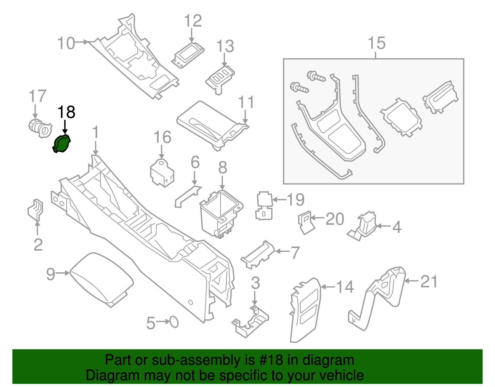 2013-2024 Nissan Power Outlet Cap 25335-3RA0A | Nissan Parts Central
