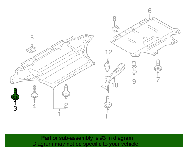 2008-2023 Audi Front Shield Pin 8W0-805-121 | Audi USA Parts