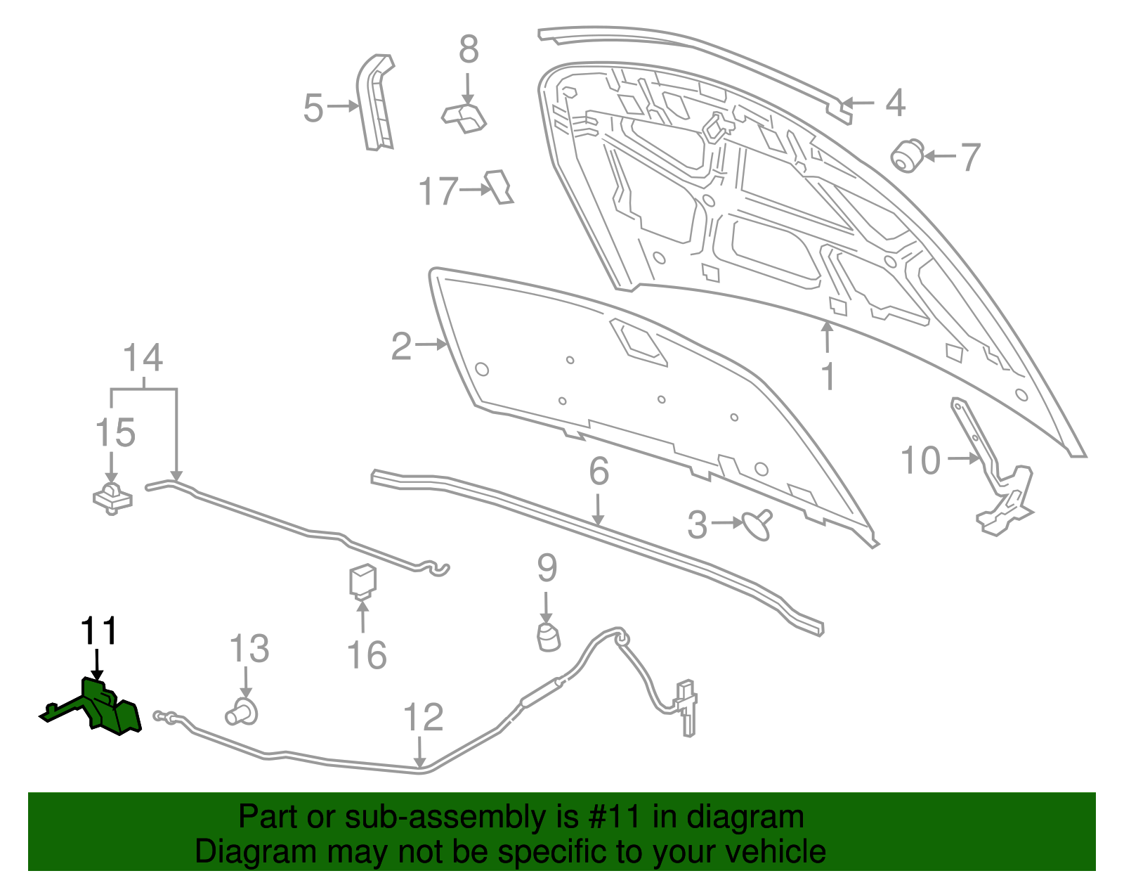 2012-2016 Chevrolet (Replaces 42522220) Engine Hood Latch With Switch ...