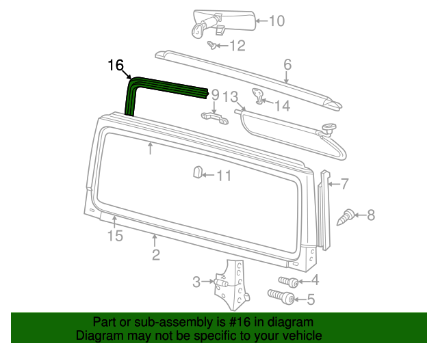1997-2006 Jeep Wrangler Inner Molding 55176430AE | TascaParts.com