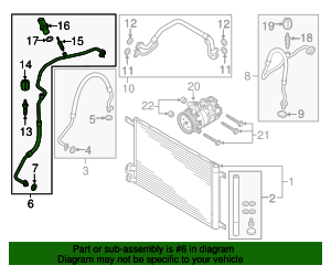 2015-2023 Volkswagen A/C Refrigerant Liquid Hose 5Q0-820-741-C | OEM ...