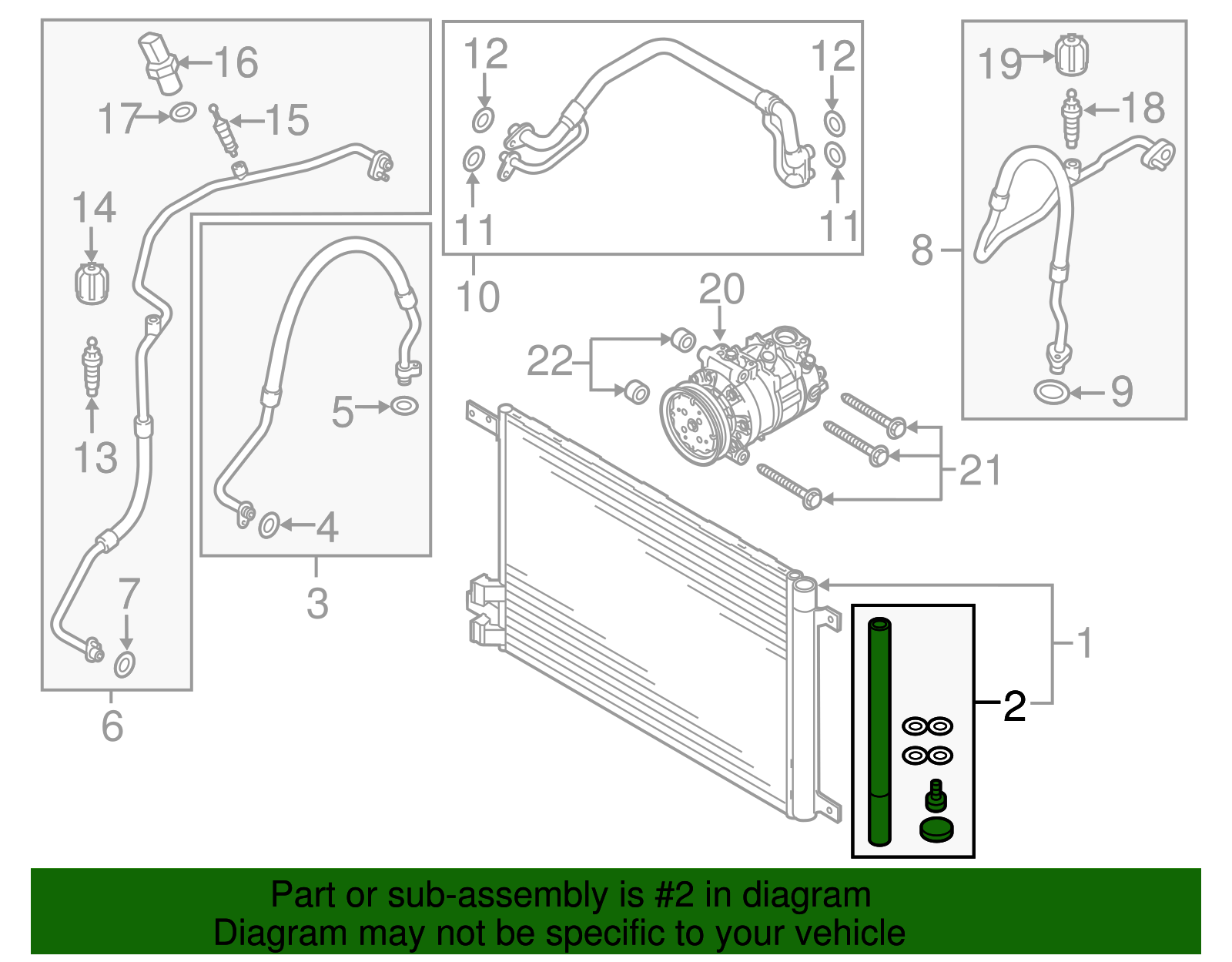 5Q0-298-403-B - A/C Receiver Drier 2015-2017 Volkswagen Golf R ...