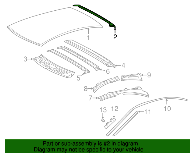 203-657-08-09 - Roof Panel 2002-2005 Mercedes-Benz | Mercedes-Benz USA ...