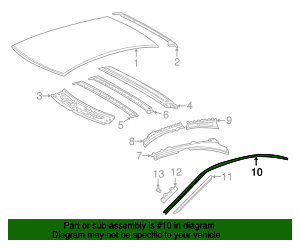 203-690-20-62-7169 - Drip Molding 2002-2005 Mercedes-Benz | Mercedes ...