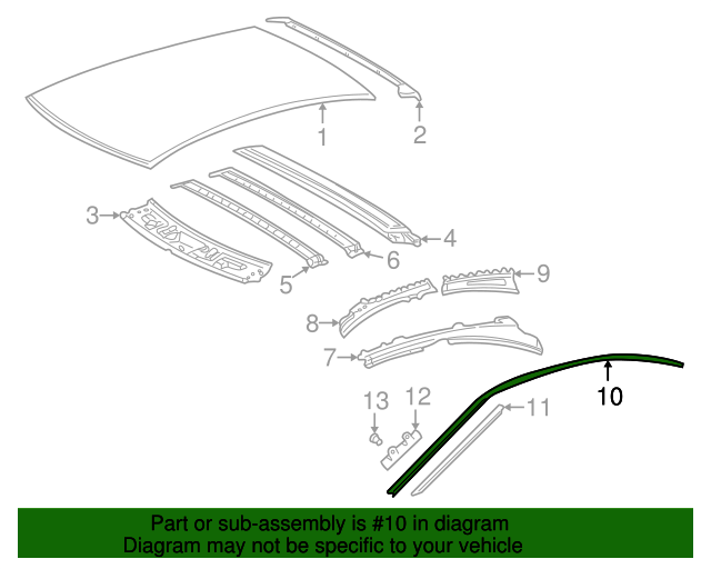 203-690-20-62-7169 - Drip Molding 2002-2005 Mercedes-Benz | Mercedes ...