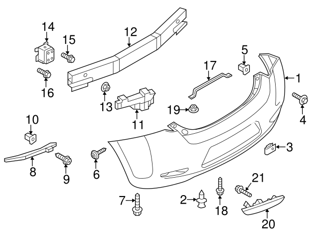 2011-2022 Nissan Bumper Cover Screw 63849-5V00A | TascaParts.com