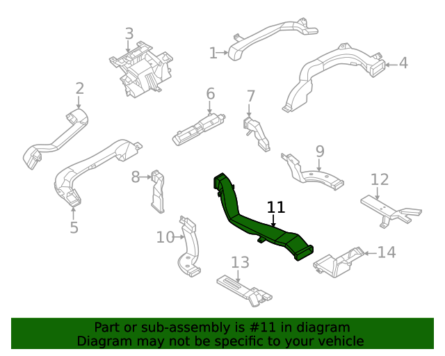 27930-6RF0A - Floor Duct 2021-2024 Nissan Rogue | Nissan Parts ...