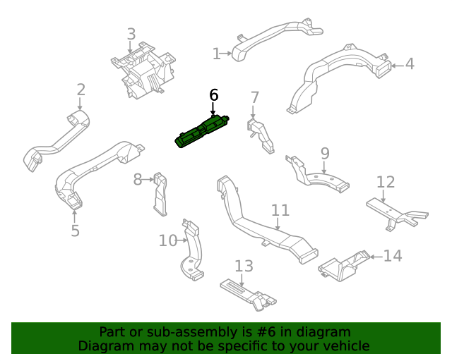 2021-2024 Nissan Rogue Center Duct 27860-6RR0A | Burien Nissan Parts