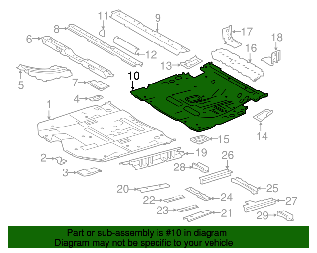 Floor Pan - 2018-2019 Toyota Highlander (58211-0E909) | Kendall Toyota