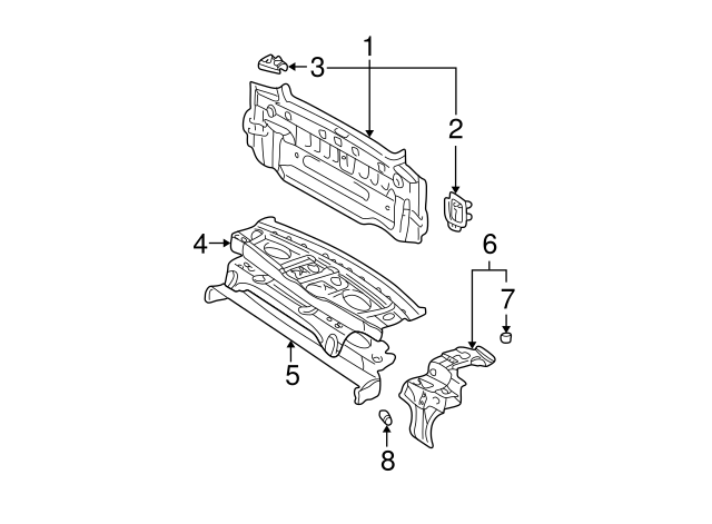 58323-AA020 - Rear Body Panel Reinforcement - 2002-2006 Toyota Camry ...