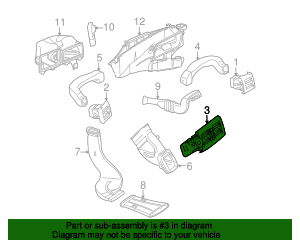 204-830-80-54-9051 - Dashboard Air Vent 2013-2015 Mercedes-Benz ...