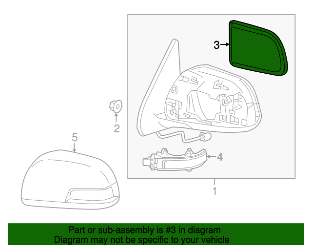 Genuine Toyota Mirror Glass part# 87902-04021 for 2016-2023 Toyota ...