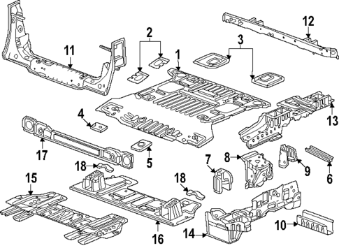 Rear Floor & Rails for 2025 GMC Hummer EV SUV | GM Parts Warehouse