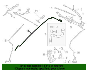 2012-2013 Land Rover Range Rover Evoque Washer Hose LR025826 ...