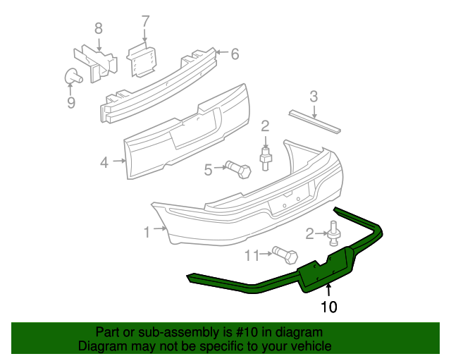 2000-2005 Chevrolet Impala Bumper Trim 10341349 | GMPartsDirect.com