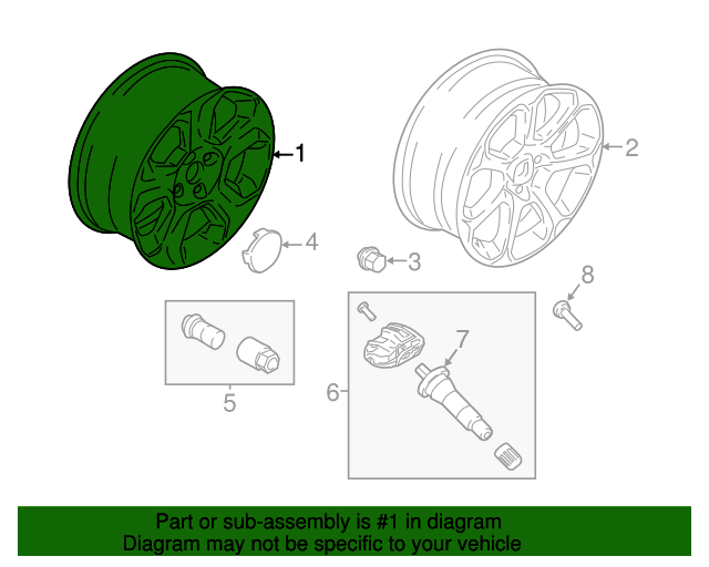 2018-2022 Ford EcoSport Wheel, Alloy gn1z1007e | TascaParts.com