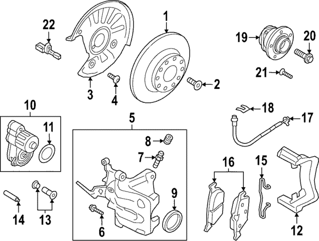 2019-2024 Volkswagen Bearing Assembly 5WA-407-621-D | World VW Parts