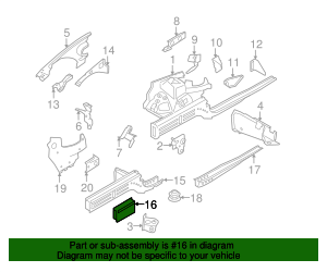 41117135614 - 2006-2015 BMW Rail End (41-11-7-135-614) | BMW of South ...