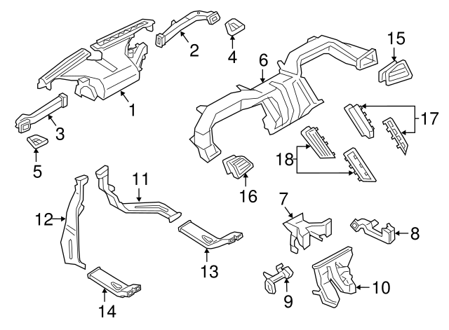 Genuine OEM Ford Part - Louver EM2Z-19893-AQ | Genuine OEM Ford Parts ...