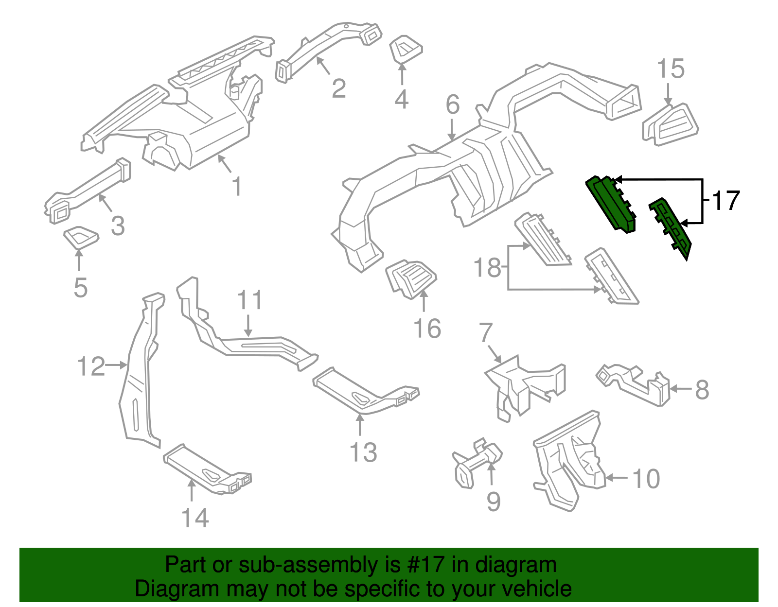 2015-2024 Ford Edge Louver EM2Z-19893-AC | OEM Parts Online