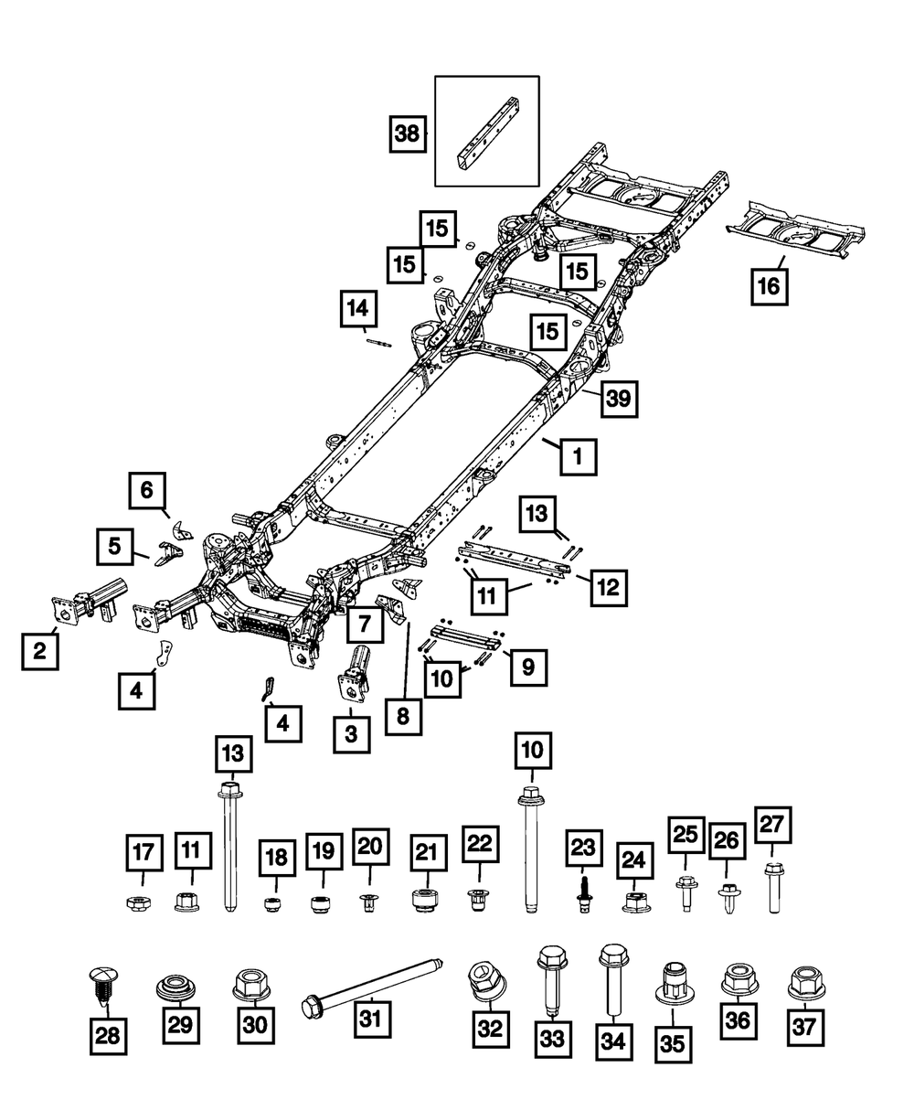 2021-2025 Ram 1500 Right Front Rail Kit 68670130AA | Mopar Online Parts