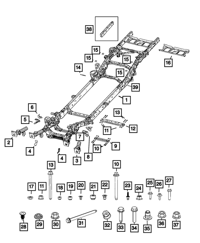 2025 Ram 1500 Chassis Frame Assembly 68549891AB | My Mopar Parts