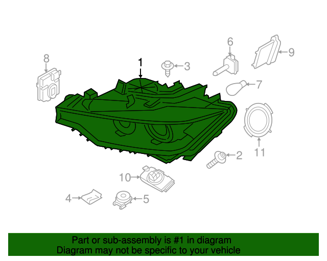 63-11-7-355-564 - Composite Headlamp - 2014-2016 BMW | Buy BMW Parts Now