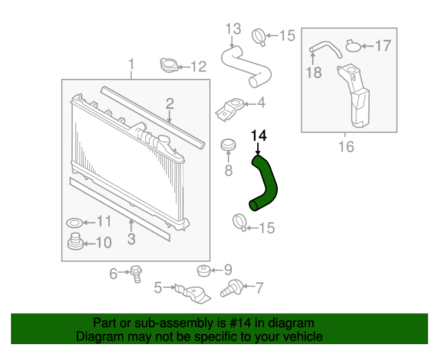 2011-2018 Subaru Lower Hose 45161SC020 | Subaru Parts Store