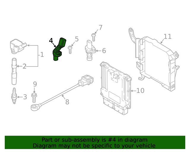 2012-2024 Audi Engine Camshaft Position Sensor 04C-907-601-K | OEM ...