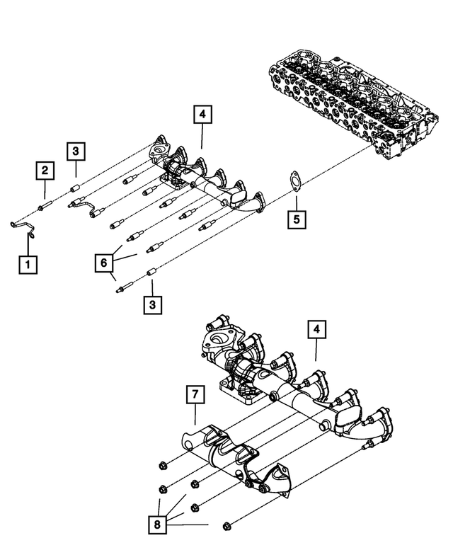 MOPAR EXHAUST MANIFOLD - 68482545AA - 68482545AA | Mopar Online Parts