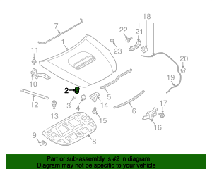 1990-2024 Subaru Hood Bumper 57254AA011 | Subaru Parts Store
