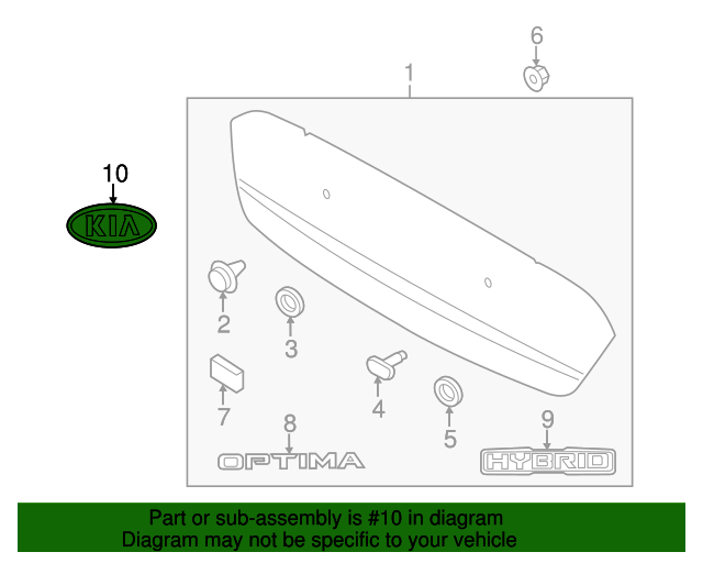 86320-2T000 - Deck Lid Emblem 2013 Kia Optima | Kia.Parts Store
