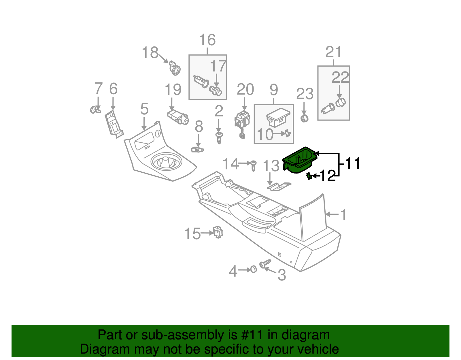 2003 Infiniti G35 Cup Holder 969A1-CD00A | Faulkner Infiniti of Willow ...