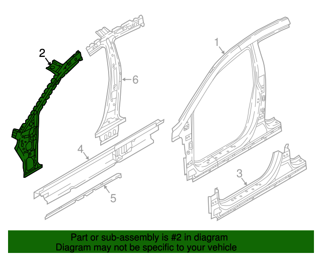 2016-2019 Hyundai Sonata Inner Hinge Pillar 71202-E6000 | OEM Parts Online
