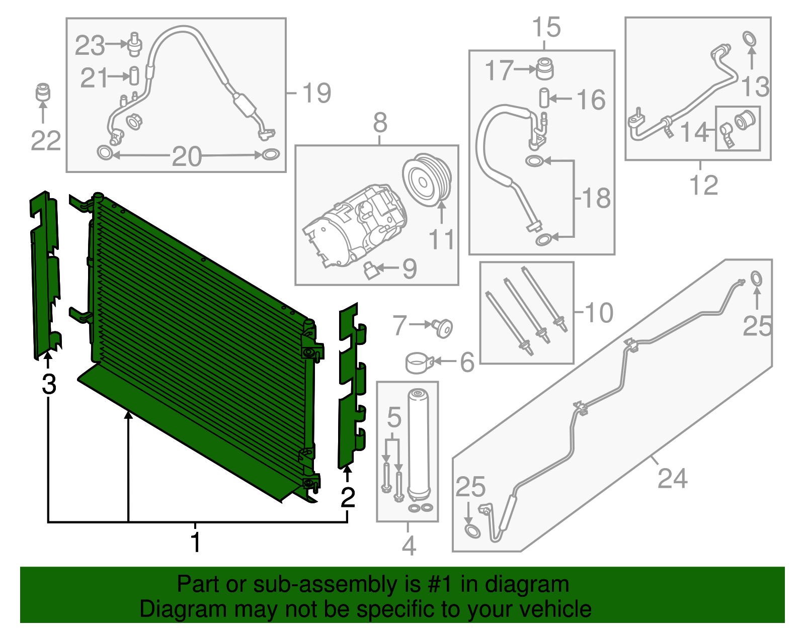 Genuine OEM Ford Part - Condenser KR3Z-19712-A | Genuine OEM Ford Parts ...