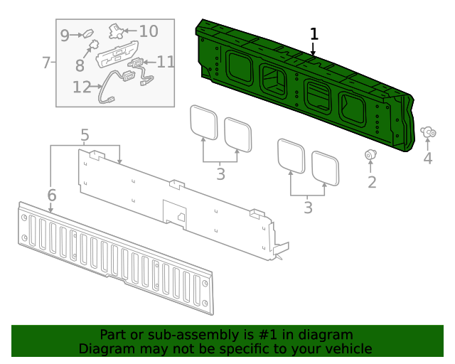 2020-2024 GM Upper Gate 85518592 GM | GMPartsDirect.com