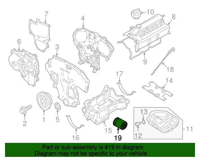 2018-2021 Nissan Oil Filter 15208-65F1B | Nissan Parts Plus