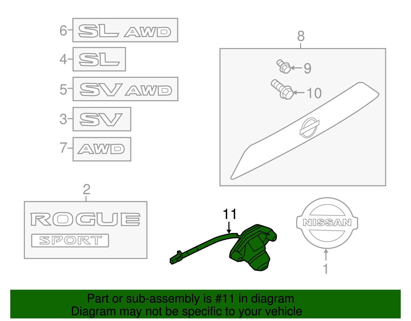 2018-2023 Nissan Rear Camera 28442-HV00A | OEM Parts Online