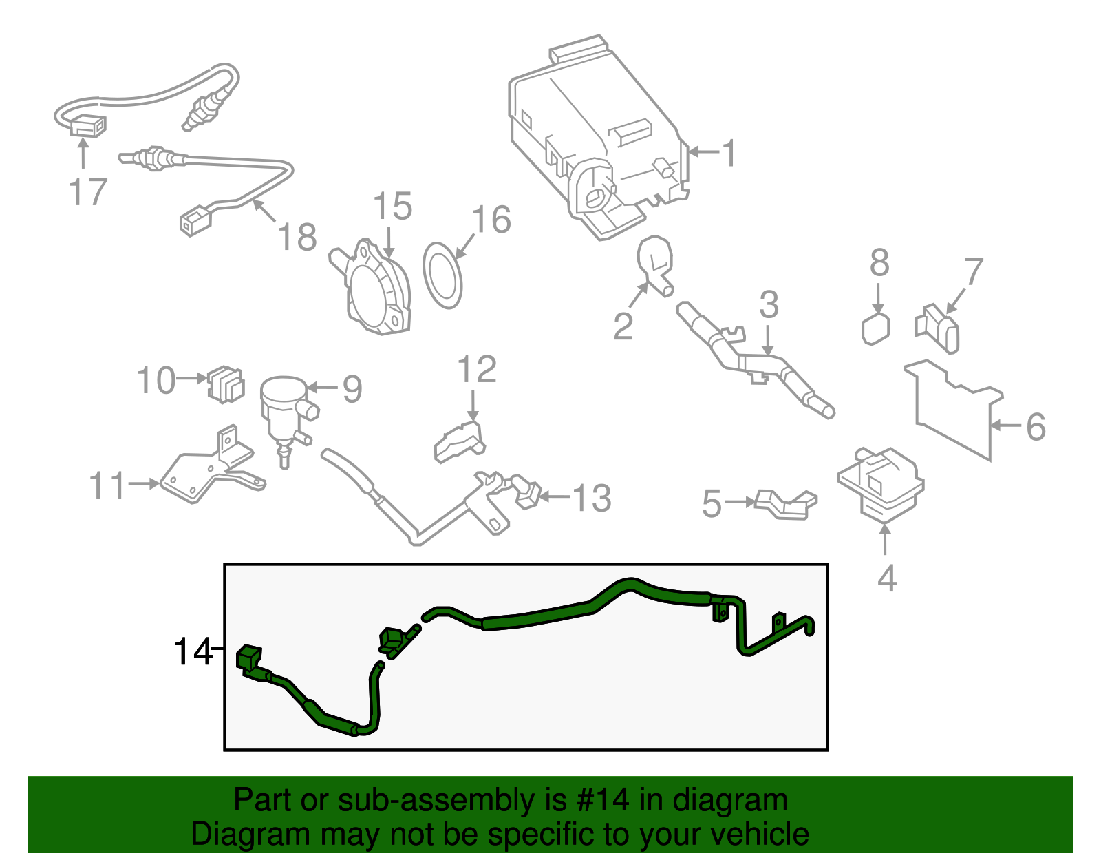 2017-2018 Infiniti Q60 Vacuum Hose 14912-4HK0A | Infiniti of Orland Park