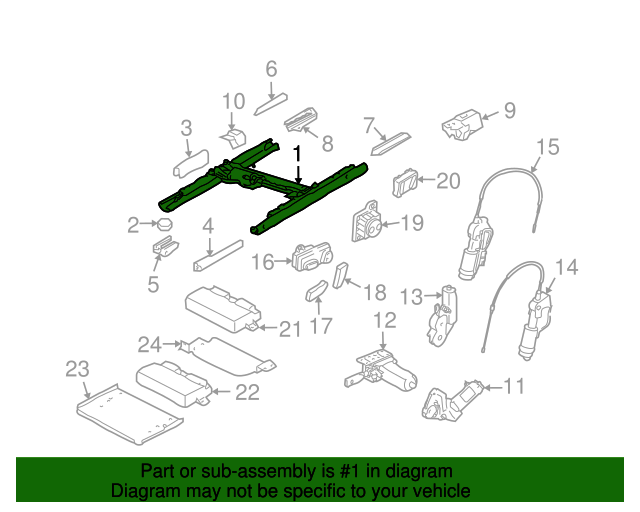 8H0-881-183-C - Seat Adjuster 2003-2009 Audi | Audi OEM Parts