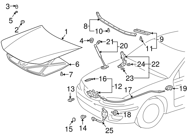 1999-2003 Toyota Release Cable 53630-06030 | OEM Parts Online