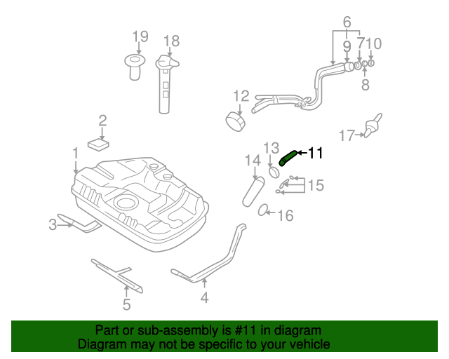 2001-2005 Hyundai Fuel Filler Neck 31036-2D500 | QuirkParts