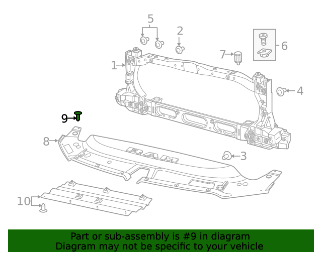 2009-2023 Mopar Wheel Flare Retainer 6508863AA | TascaParts.com
