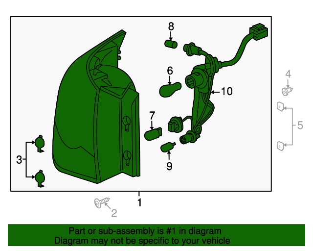2011-2016 Chevrolet Passenger Side Rear Body Tail Lamp 94540777 GM ...