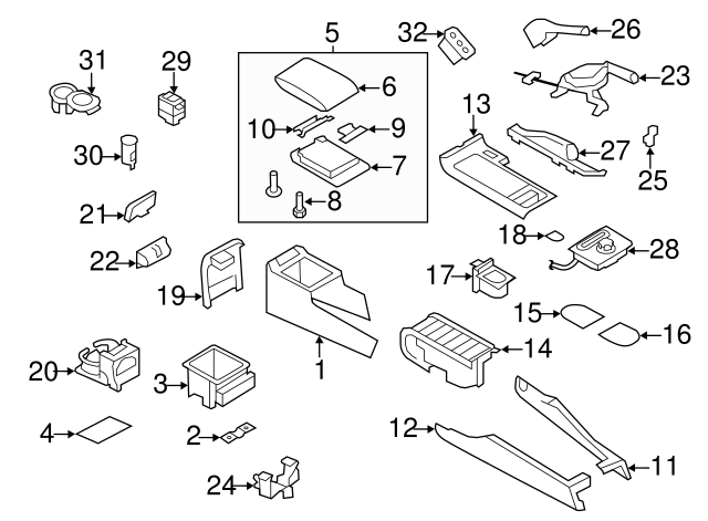 2009 Subaru Impreza Lid Assembly Console Box / VIN REQUIRED 92114FG050 ...
