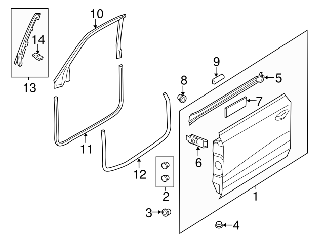 2012-2018 Audi Door Weather-Strip 4G8-837-911 | TascaParts.com
