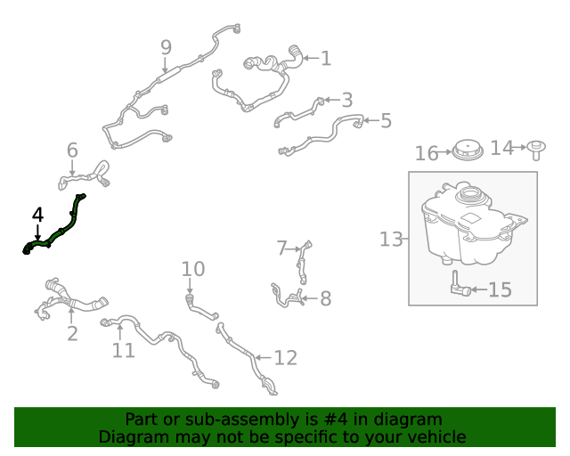 Genuine OEM Coolant Hose Part# LR140911 Fits 2021-2023 Land Rover Range ...