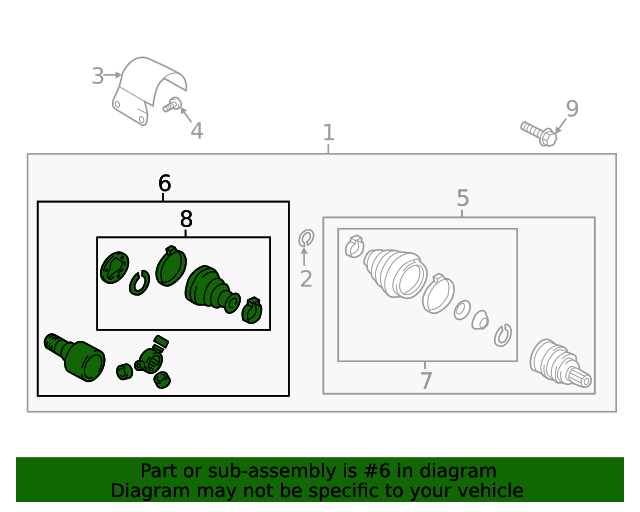 2019-2020 Volkswagen Inner Joint Assembly 5QM-498-103-D | Volkswagen ...