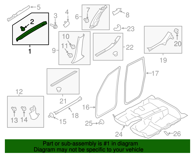 2008-2014 Subaru Impreza Windshield Pillar Trim 94010FG001ME | Subaru ...