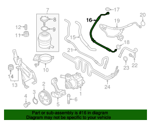 32416850958 - 2012-2015 BMW X1 Power Steering Pressure Hose (32-41-6 ...